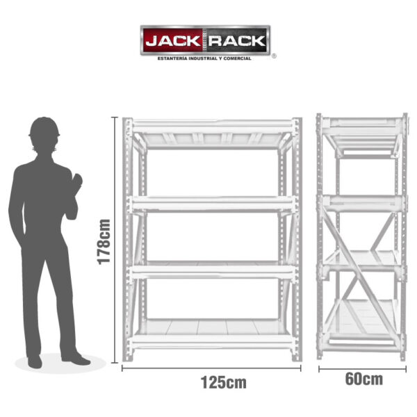 Rack 125 x 60 x 178 cm - Estantería Industrial y Comercial - Jack Rack